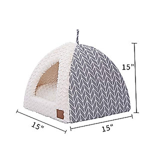 Miss Meow Cat Bed for Indoor Cats,Medium Large Cats Cave Bed,Machine Washable,Removable Cushion Cover,Small Dogs Tent Bed