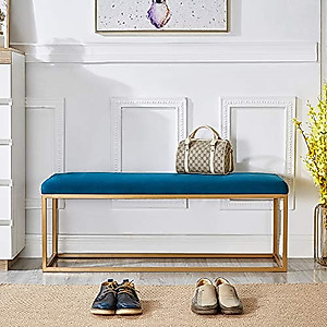 Ball & Cast Upholstered Bench, 48" W, Teal - Frame