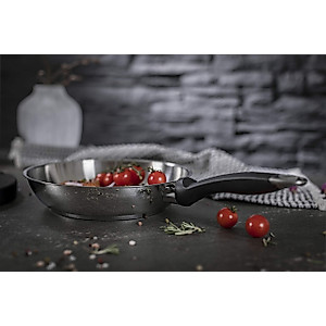 KUHN RIKON Silver Star Bratpfanne / Pfanne unbeschichtet aus Edelstahl mit Wabenboden, 24 cm, alle Herdarten inkl. Induktion, krosses und fettarmes Braten