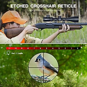 ESSLNB 3-9x50mm Airsoft Scope with Red Dot Illuminated Crosshair Reticle Riflescopes for Hunting&Shooting with Locking/Hold Zero Turrets and 2 Free Mount Rings