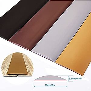 Floor Transition Strip Self Adhesive Vinyl Floor Flat Divider Strip Cover Strip Door Transition Strip for Laminate Flooring, 2-Inch by 7-Ft, Light Brown