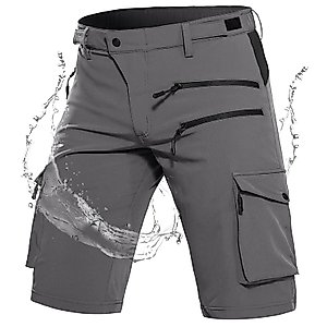 Wespornow Men's-Hiking-Shorts Tactical Shorts Lightweight-Quick-Dry-Outdoor-Cargo-Casual-Shorts for Hiking Cycling (Grey,XL)