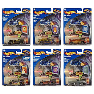 Hot Wheels Planet 2002 - Complete Set of 6 Energy Cars: Electrical, Cyber, Particle, Protonic, Geothermal & Chemical w/ 6 CD's for Online Racing Game