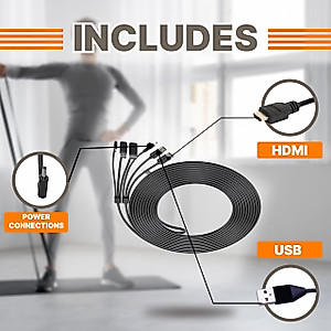 Skywin 3-in-1 Round HTC Vive Compatible Cable - Replacement 3-in-1 Connection Cable for HTC Vive Headset and Linkbox (5 Meters / 16 Feet)