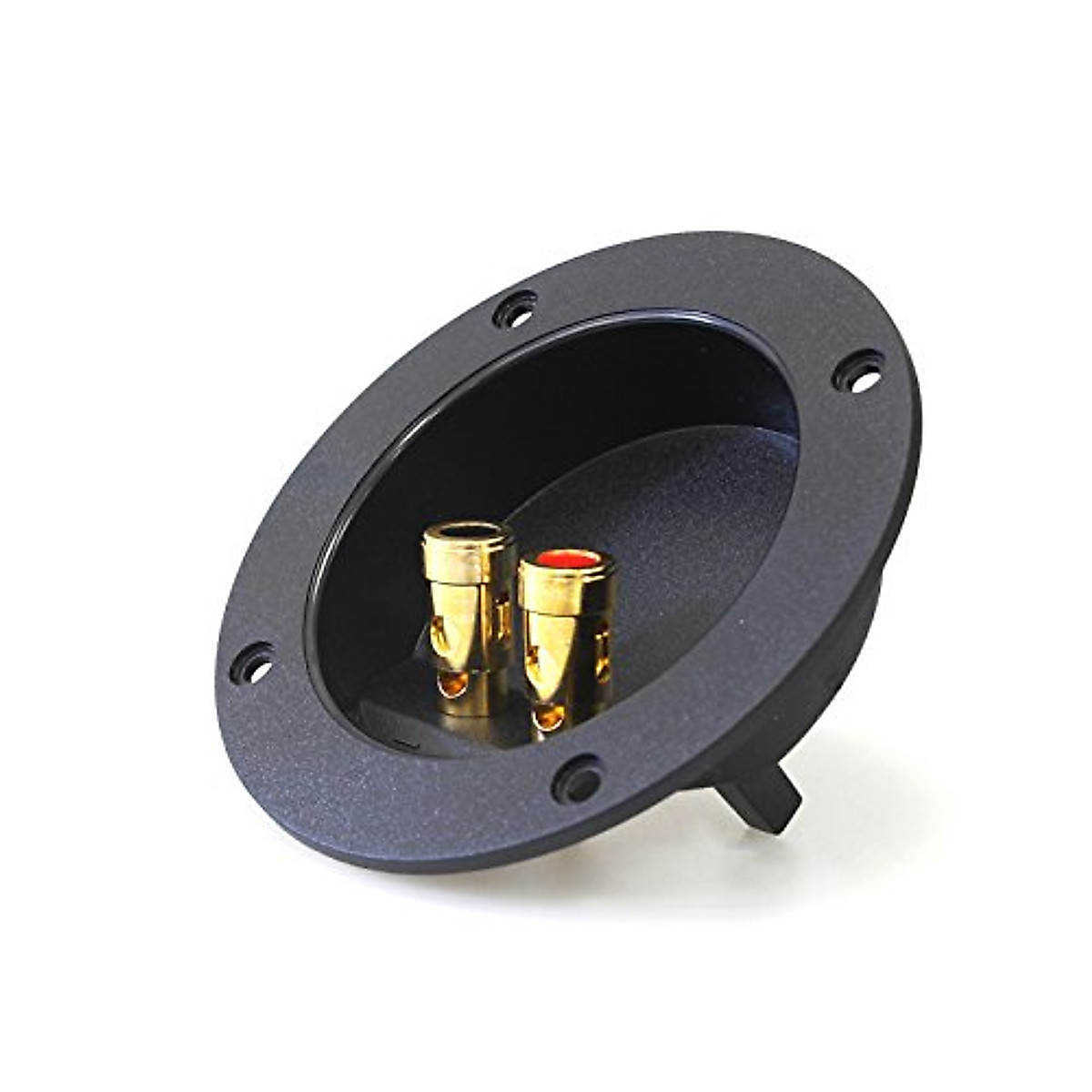 Absolute USA RST-450 4-Inch Round Gold Push Spring Loaded Jacks Double Binding Post Speaker Box Terminal Cup