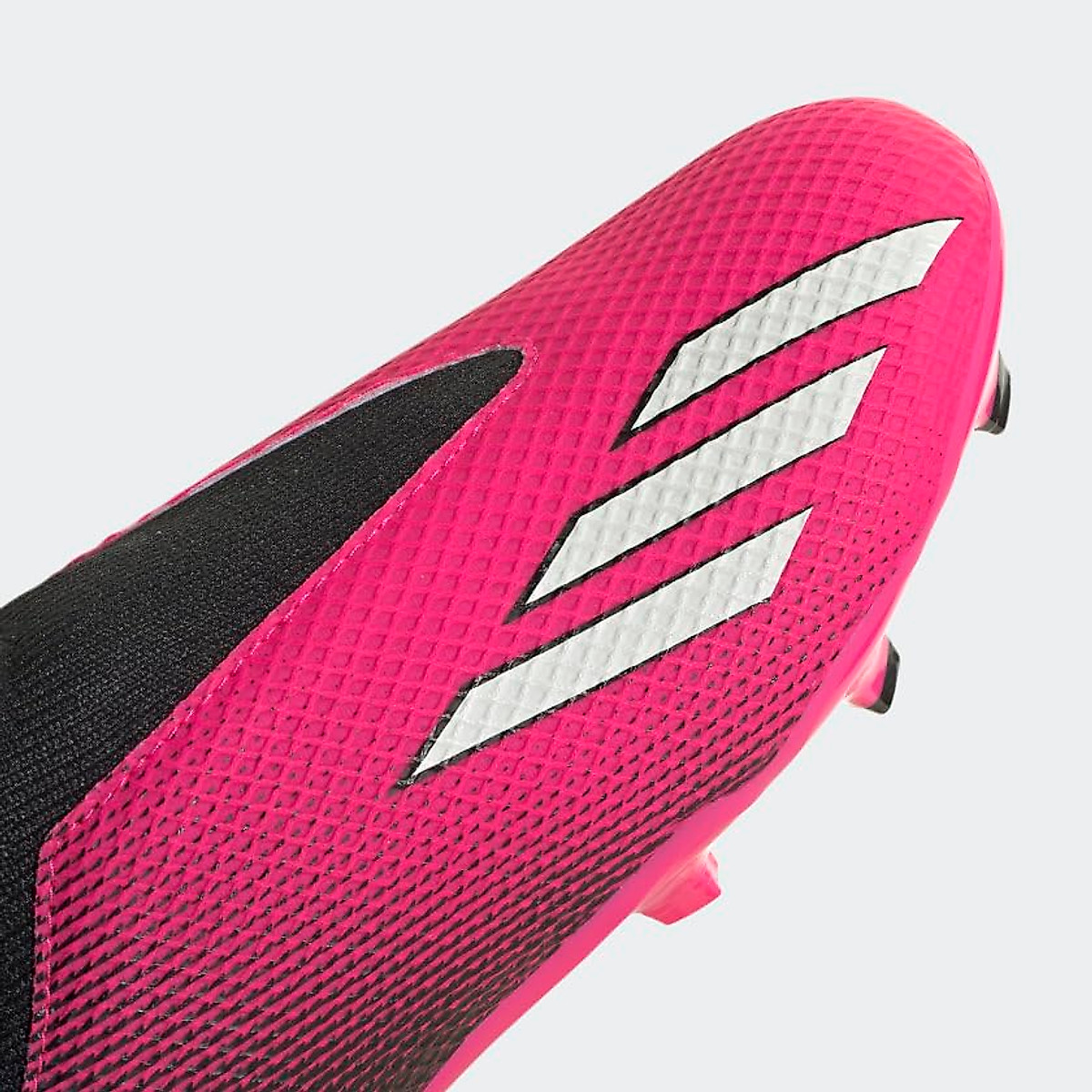 adidas X SPEEDPORTAL.3 Laceless Firm Ground Soccer Shoe, Team Shock Pink/Zero Metallic/Black, 2 US Unisex Little Kid