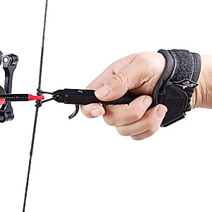 SOPOGER Archery Bow Release for Compound Bow Youth Bow Release Adjustable Bow Release Thumb for Adults Kids Hunting Shooting Accessories (Black)