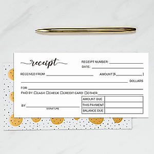 2 Packs 50-Set Receipt Pad, Carbon Duplicate Copy Sales Receipt Form, Invoice Booklet for Stores, Warehouses, Offices, and Restaurants, 6x3 Handheld, 2-Part Carbonless-White/Yellow.