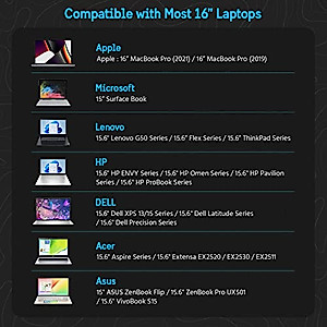 Pelican Adventurer - Laptop Bag/Sleeve 16 Inch - [Elastic Carrying Handle] [Secure Zip Lock] Water Resistant & Heavy Duty Case for MacBook Pro 13 / Air M2, HP, Dell, Lenovo, Sony, Asus -Black