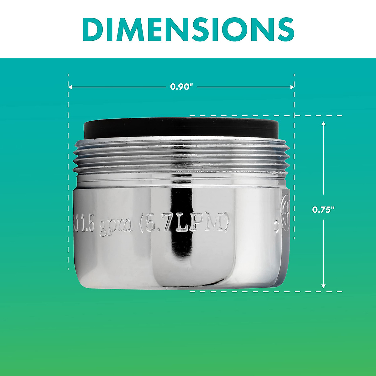 Niagara Conservation 1.5 GPM 0.9-in. Pressure-Compensating Standard Bubble-Spray Faucet Aerator in Chrome, 2-Pack FA012CPB1-WS-2 | CA Compliant Bathroom Sink Faucet and Kitchen Sink Aerator