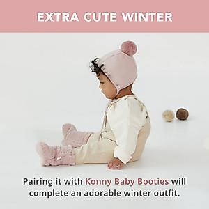 Konny Baby Fleece Winter Bonnet for Infant (Brown)