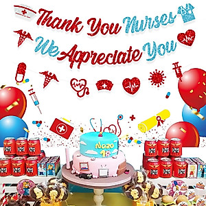 Nurses Week Banner Party Decorations Thank You Nurse Week Banner Red Glitter We Appreciate You Banner for Nurses Week Home Office School Hospital Décor