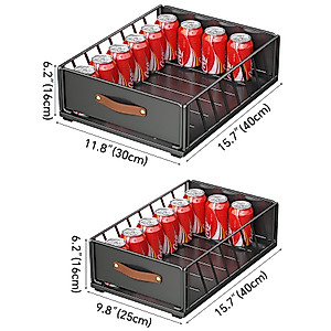 Pull out Cabinet Organizer Fixed with Adhesive Nano Film,Heavy Duty Slide out Pantry Shelves Drawer Storage,Sliding Mesh Cabinet Basket with Handle for Kitchen, Bathroom,Home,15.7"X 9.8"X 6.2"