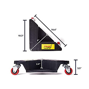 Pake Handling Tools - Furniture Corner Mover 3 Wheel Dolly- Low Profile Wheel Dollies Set of 4-880 lb. Load Capacity