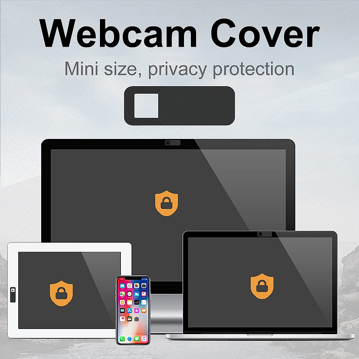 Webcam Cover Slider for Privacy, Dust-proof Privacy Protection Anti-peep Long Ultra-thin Web Camera Cover Camera Sticker Slider for Laptop, PC, Desktop, Tablet, Smartphone, Camera Privacy Covers Black