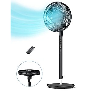 Oscillating Fan, Pedestal Fan with Remote Control, Quiet 9 Speed Levels 9-Hour Timer 3 Wind Modes 14-inch Adjustable Height, Electric Cooling Floor Fan for Bedroom, Standing Fan for Home Indoor Use