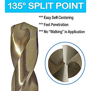 HSS Cobalt Drill Bit 7/64 in. HSS Co M35 Jobber Length Twist Drill Steel Metal-10Pcs