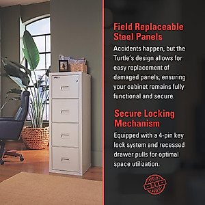 Fire Resistant File Cabinet - 2 Drawer Let/Leg. 22" Depth Black