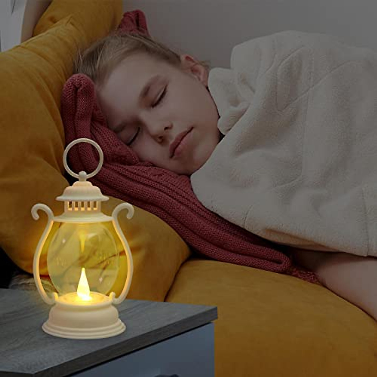 Vintage Lamp | Battery Powered LED Camping Lantern - Decorative Night Light for Bedroom Living Room Outdoor Graden Patio Camping Harrod