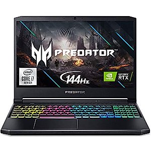 Acer Predator Helios 300 Gaming Laptop, i7-10750H, 15.6" FHD 144Hz IPS Display, WiFi 6, RGB Backlit Keyboard, HD Webcam, USB-C, HDMI, NVIDIA GeForce RTX 2060 6GB, Win 10 (32GB RAM | 1TB PCIe SSD)