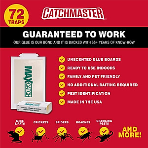 Catchmaster Mouse & Pest Glue Board Bundle, 36 Unscented Glue Boards & 6 Pack Large Glue Traps, Rat & Mouse Traps Indoor for Home, Pest Control
