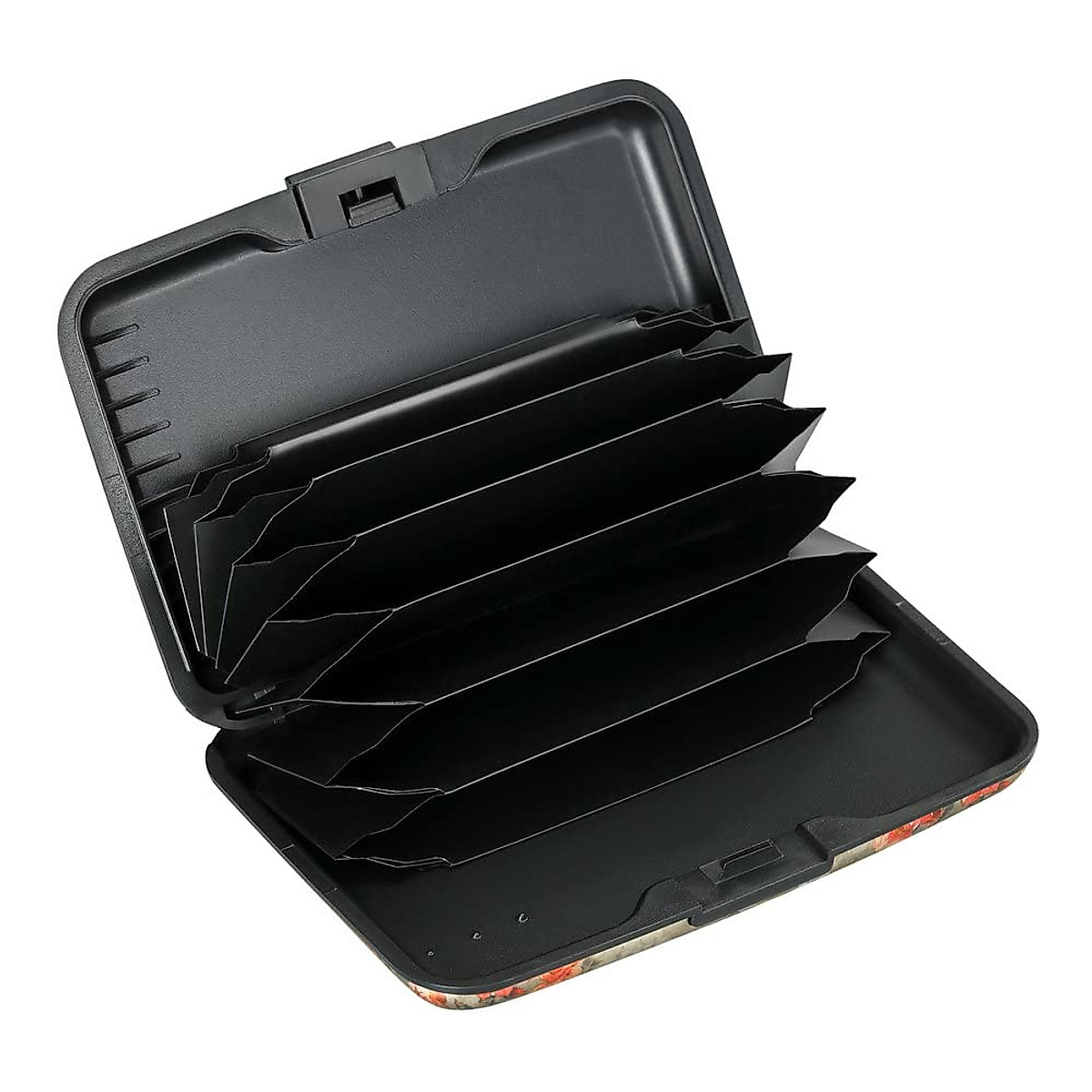 ELFISH Mini RFID Aluminum Wallet Credit Cards Holder Business Card Case Metal ID Case for Men Women（Flower Shadows