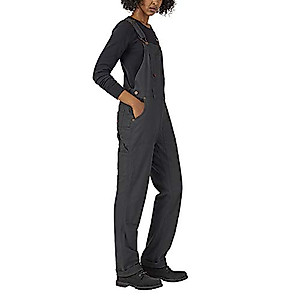 Dickies Women's Duck Double Front Bib Overalls, Rinsed Black, S