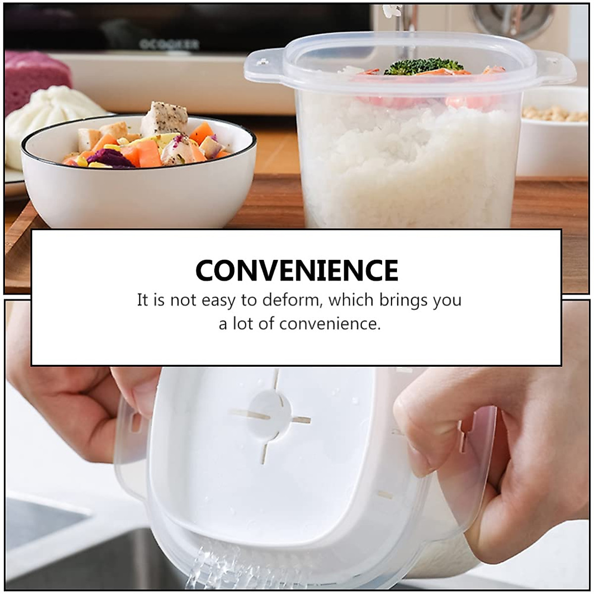 Microwave Rice Cooker Food Container: 2pcs Pasta Cooker Maker Oven Rice Cooker Steamer Microwave Cookware for Rice Chicken Pasta