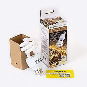 REPTIZOO Energy Saving Lamps UVB Bulb,Spiral Compact 15 Watts UVB 10.0 Reptile Light Bulb Fit for Desert Type Reptile/Snake/Lizard/Insect/Leopard Tortoise