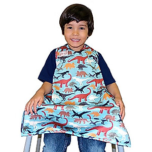 Bib-On, Full-Coverage Bib and Apron Combination for Infant, Baby, Toddler Ages 0-4. (Dinosaurs)