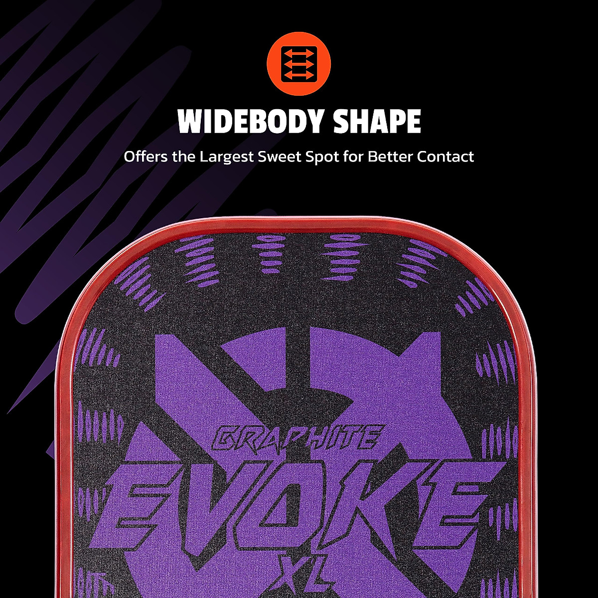 Onix Graphite Evoke XL Pickleball Paddle Features Polypropylene Core, Graphite Face, and Oversized Shape, Purple