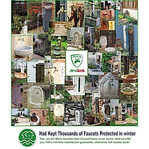 ArtiGifts Pro Outdoor Faucet Cover Socks for Winter Freeze Protection, 5.9" W x 7.7" H, Black, Set of 2