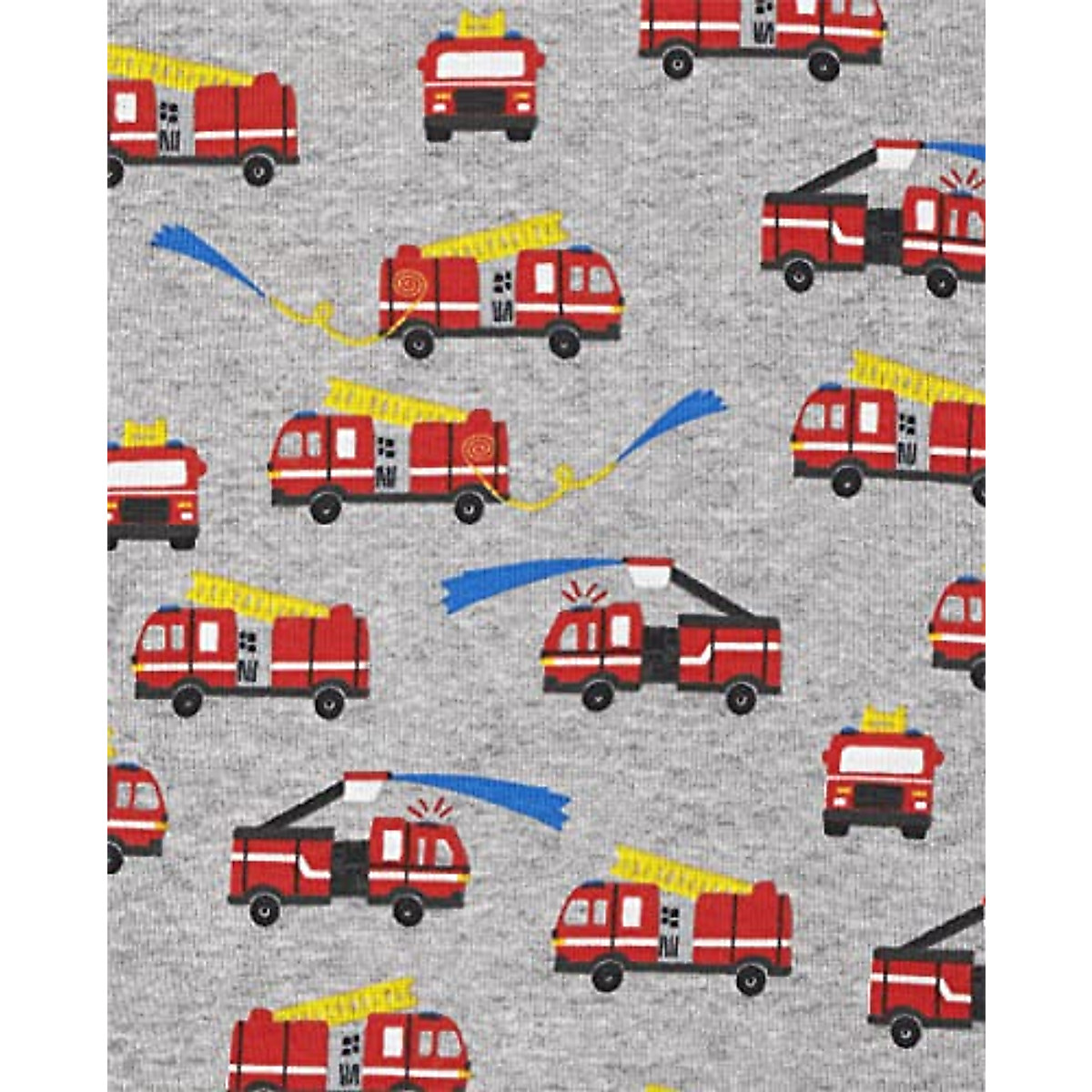 The Children's Place Baby Boys' Unisex and Toddler Snug Fit Cotton Mixed 2 Piece Pajama Sets, Firefighter/Fire Truck 2-Pack, 12-18 Months