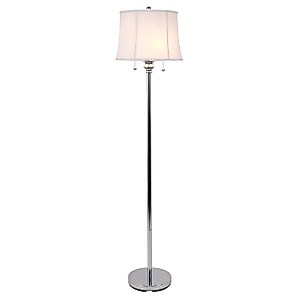Decor Therapy Twin Pull Floor Lamp, Stainless Steel