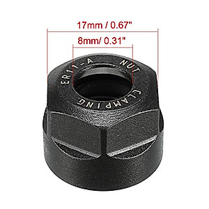 uxcell ER11-A(M14) Type Collet Clamping Hex Nuts for CNC Milling Chuck Holder Lathe 2 Pcs