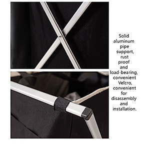 DIOBVNG Laundry Basket 3 Section,Foldable Dirty Laundry Hamper, Hampers for Laundry,Clothes Baskets With Side Pocket,Laundry Sorter（Black and white brown）