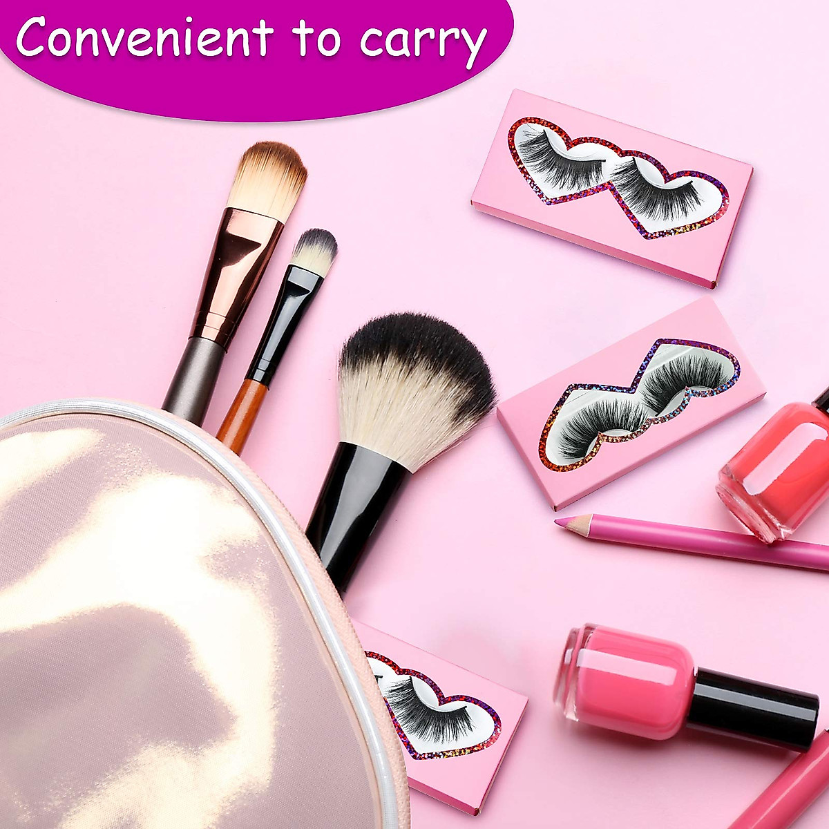 Maitys 60 Pieces Empty Eyelashes Packaging Box and Tray 30 Pieces Empty Eyelash Boxes Pink Lash Packaging Case with 30 Pieces Empty Eyelash Tray False Eyelashes Storage Container