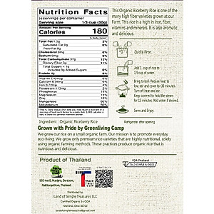 Organic Riceberry Rice - Purple Thai Black Jasmine Rice - USDA Certified - Premium Freshness - Small Lot Harvest Direct from our Farm to your Table - 4 LB