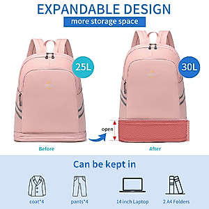 SHOULDCAT Gym Backpack for Women with Shoe Compartment & Wet Pocket & Lunch Compartment, Waterproof Gym Bag Laptop Purses(Geen)