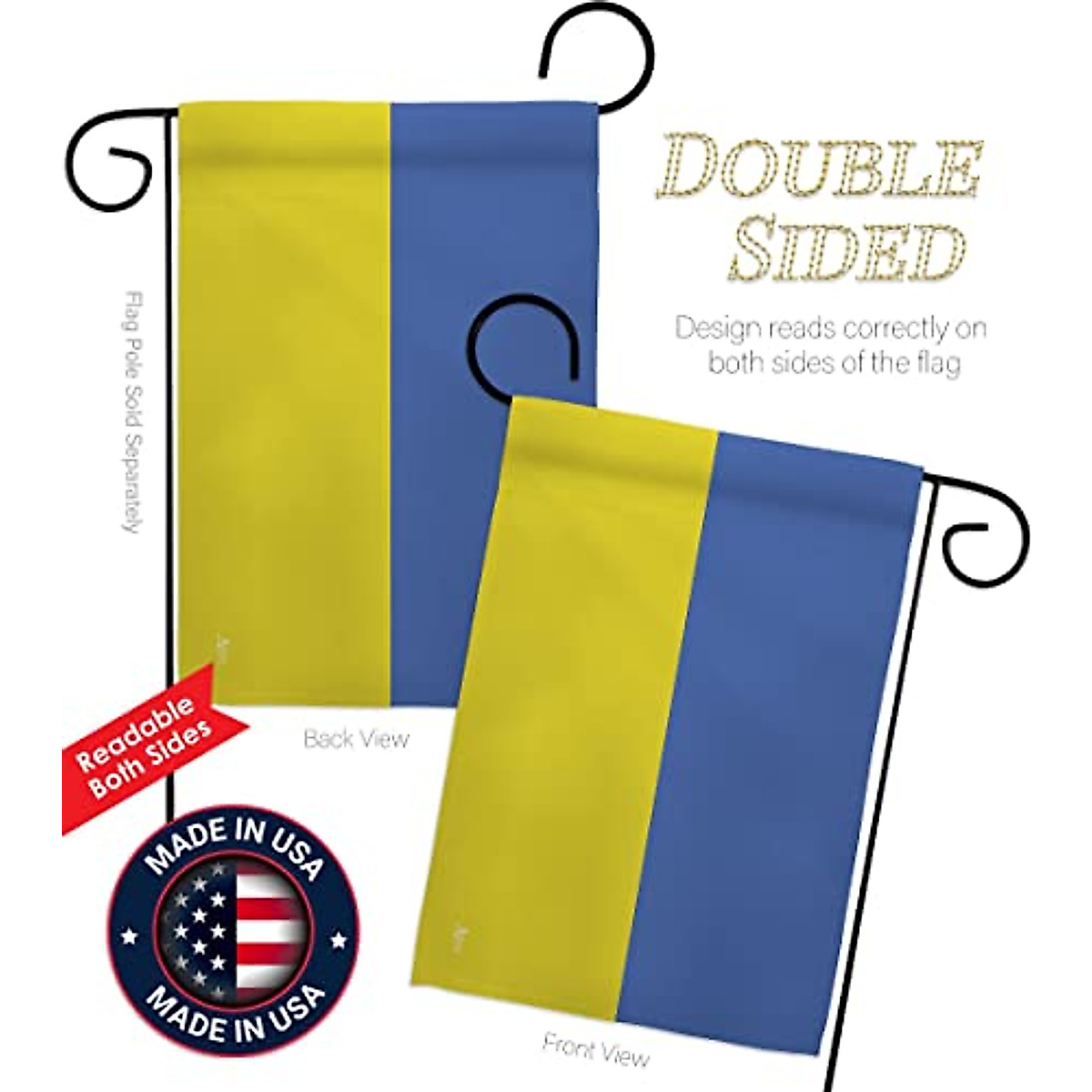 Ukraine Garden Flag Wall Tapestry Home Decor Bandera de Support Stand with Ucrania Banner Small House Decoration Lawn Yard Sign Ukrainian Gift Made In USA