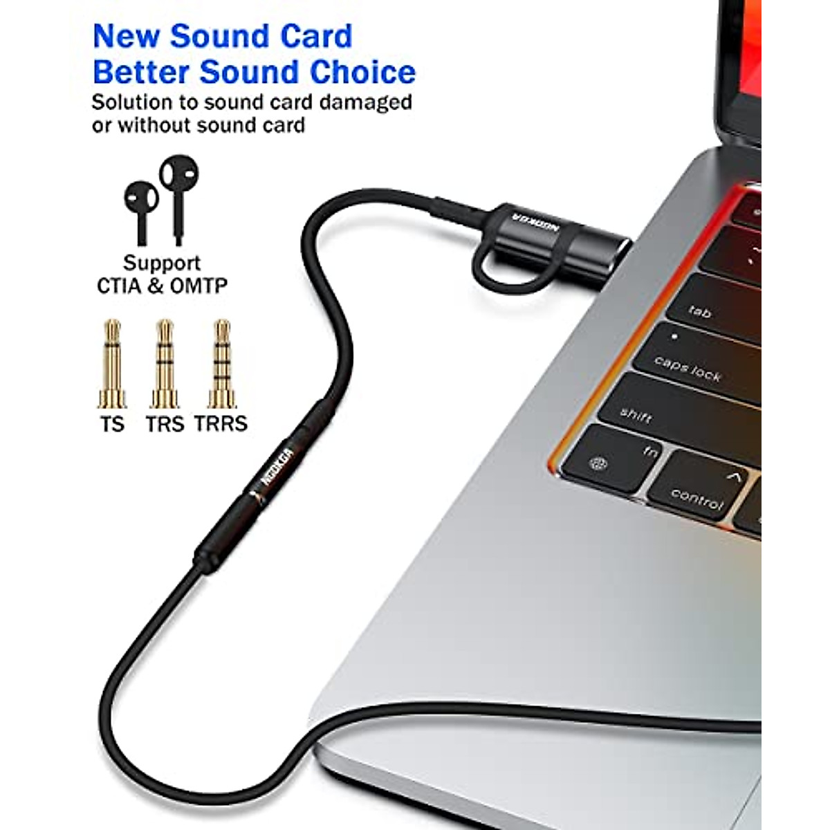 USB to 3.5mm Jack Audio Adapter USB C to 3.5mm Female AUX Adapter USB A Sound Card TRRS 4 Pole for Headphone Speaker PS4 PS5 PC Compatible with Pixel 5 4 3 XL Samsung Galaxy S21 S20 FE and More