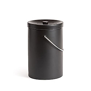 Fox Run Black Ceramic Kitchen Compost Bin for Countertops