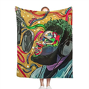 Blanket Rod Psychedelic Wave Ultra-Soft 30x40 Inch Flannel Blanket Throw Fuzzy Fleece Super Plush Soft Warm for Napping Couch Sofa Bed Chair Living Room