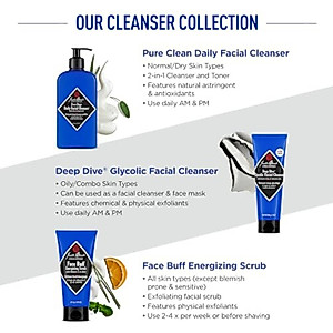Jack Black Pure Clean Daily Facial Cleanser for Men - Mens Face Wash, Jack Black Face Wash Men's, Face Wash for Men, Face Cleanser for Men, 2-in-1 Mens Facial Cleanser & Toner, Gifts for Men, 16 Fl Oz