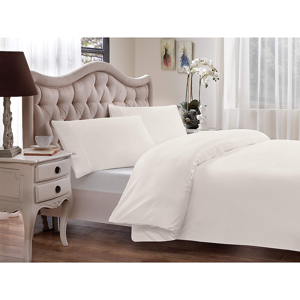 Brielle Percale Modal from Beech Duvet Cover Set, Full/Queen, White