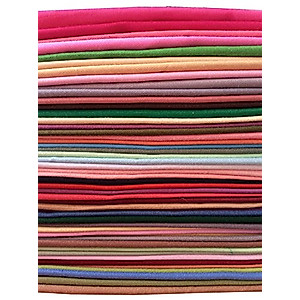 longshine-us 25pcs Solid Colors Premium Cotton Craft Fabric Bundle Squares Patchwork Lint DIY Sewing Scrapbooking Quilting Dot Pattern Artcraft (10" x 10")