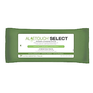 Medline AloeTouch Select Personal Cleansing Cloth Wipes, Scented, 8" x 12", 24 Count (Pack of 24)
