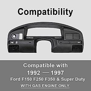 PIT66 Dash Panel Bezel Cover,Compatible with 1992-1997 Ford F150 F250 F350 Dash Cover