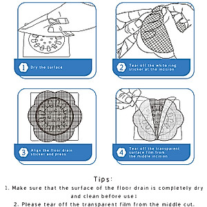 25pcs Disposable Drain Covers Mesh Stickers,Shower Hair Catchers Sink Strainers,Protector for Bathroom,Tub,Flat,Sinks,Strainer,Bath 4 inch HeipokLife