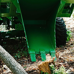 Titan Attachments USA Made Green Extreme Duty Stump Bucket Tree Spade Scoop Digger, Fits John Deere Hook and Pin